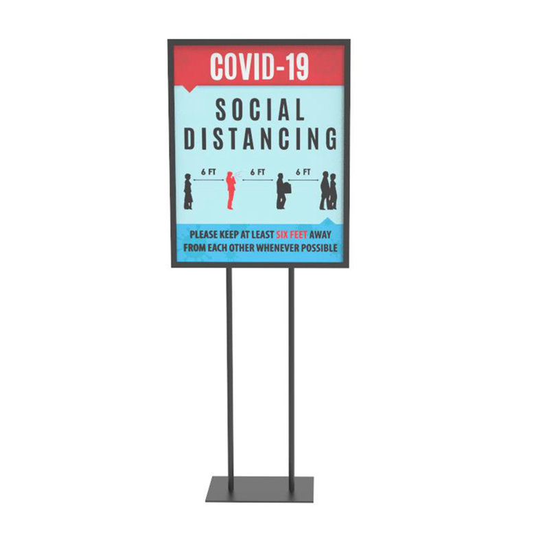 FixtureDisplays 22" x 28" Poster Stand with Social Distancing Poster Panel Board | Wayfair